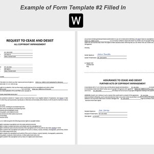 Copyright Infringement Cease and Desist Form. Fully Editable Word and ...