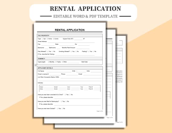 Rental Application Word