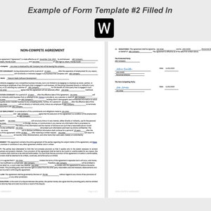 Non-compete Form. Editable & Printable Non Compete Template. Fully ...