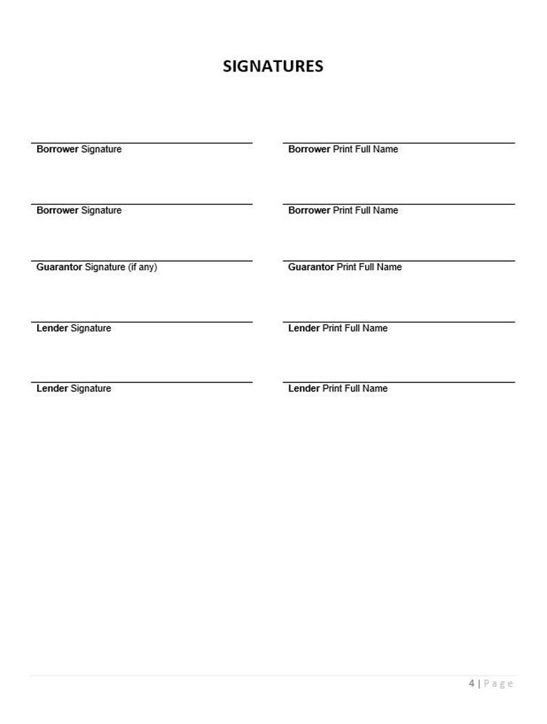 Editable Promissory Note Template (WORD & PDF) - Etsy