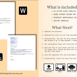 Letter of Resignation - Editable in Microsoft Word, Adobe Acrobat PDF ...