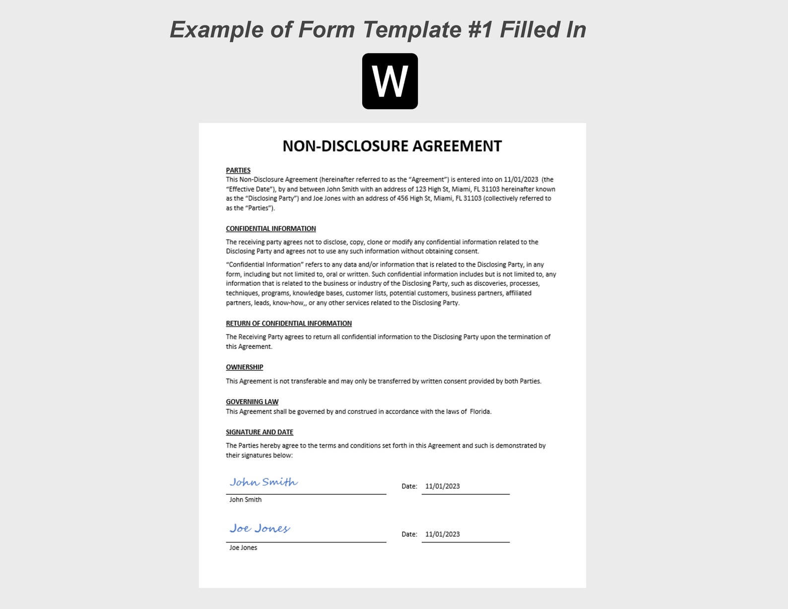 Non-disclosure Form. Editable & Printable Non Disclosure Template ...
