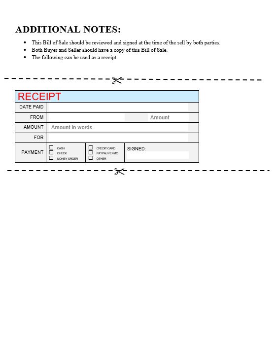 Boat/watercraft Bill of Sale - Fully Editable in Word, PDF or Google ...