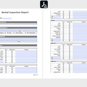 Rental Inspection Report. Editable, Printable. Landlord Inspection ...