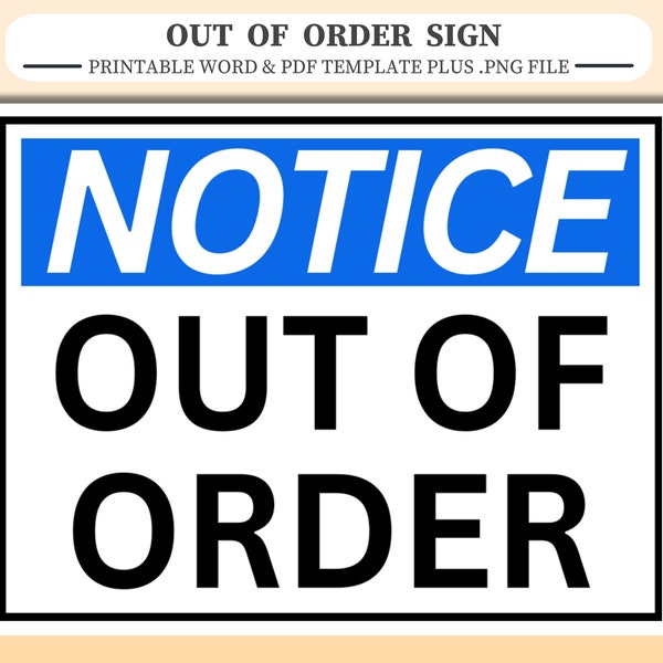 Out of Order Signs - Etsy Canada