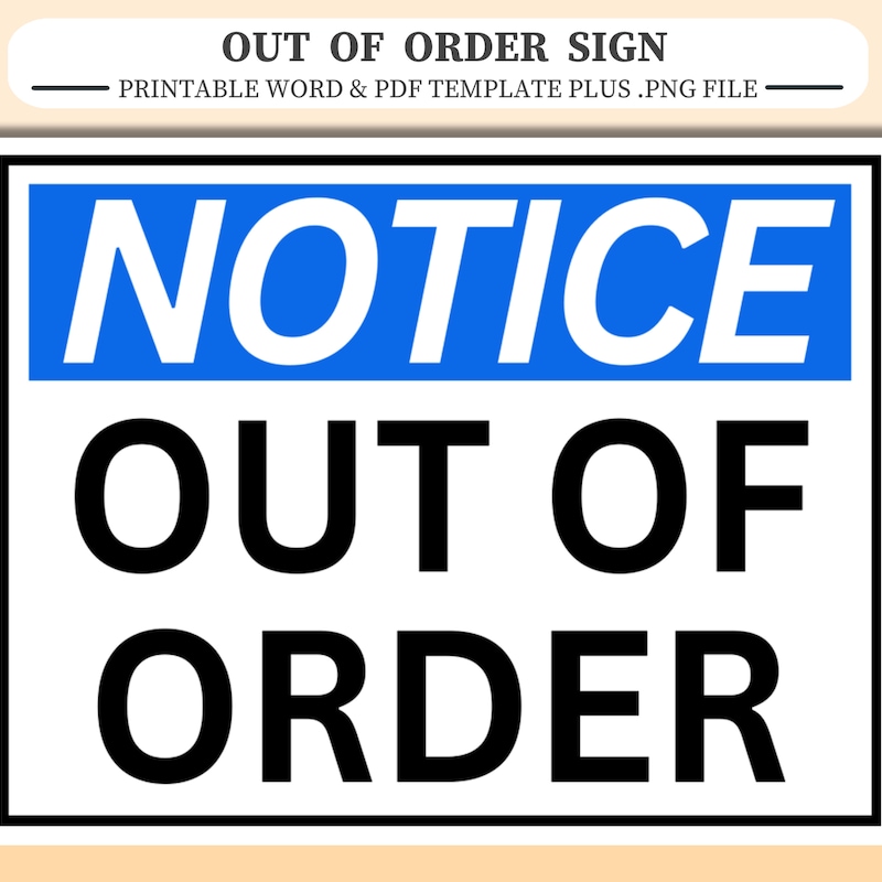 Out of Order Signs - Etsy Australia