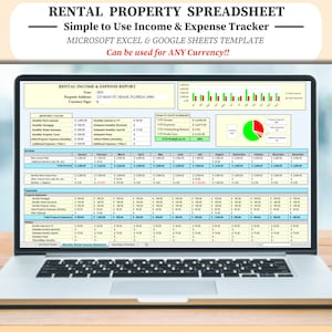 Rental Income & Expense Accounting Tracker Spreadsheet - Simple to Use ...