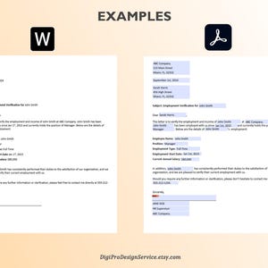 Editable Employment Verification Letter Template (digital Download) - Etsy