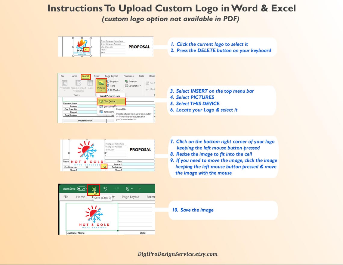 Editable HVAC Proposal Template: Excel, Word, PDF, Google Sheets - Etsy