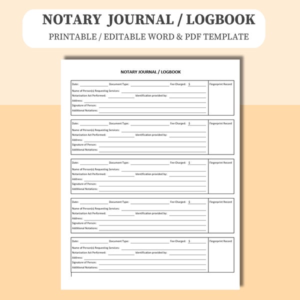 Notary Journal - Etsy