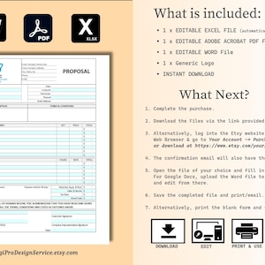 Editable HVAC Proposal Template: Excel, Word, PDF, Google Sheets - Etsy