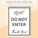 Please Do Not Enter Sign. Printable Word and PDF File, Plus PNG Image ...