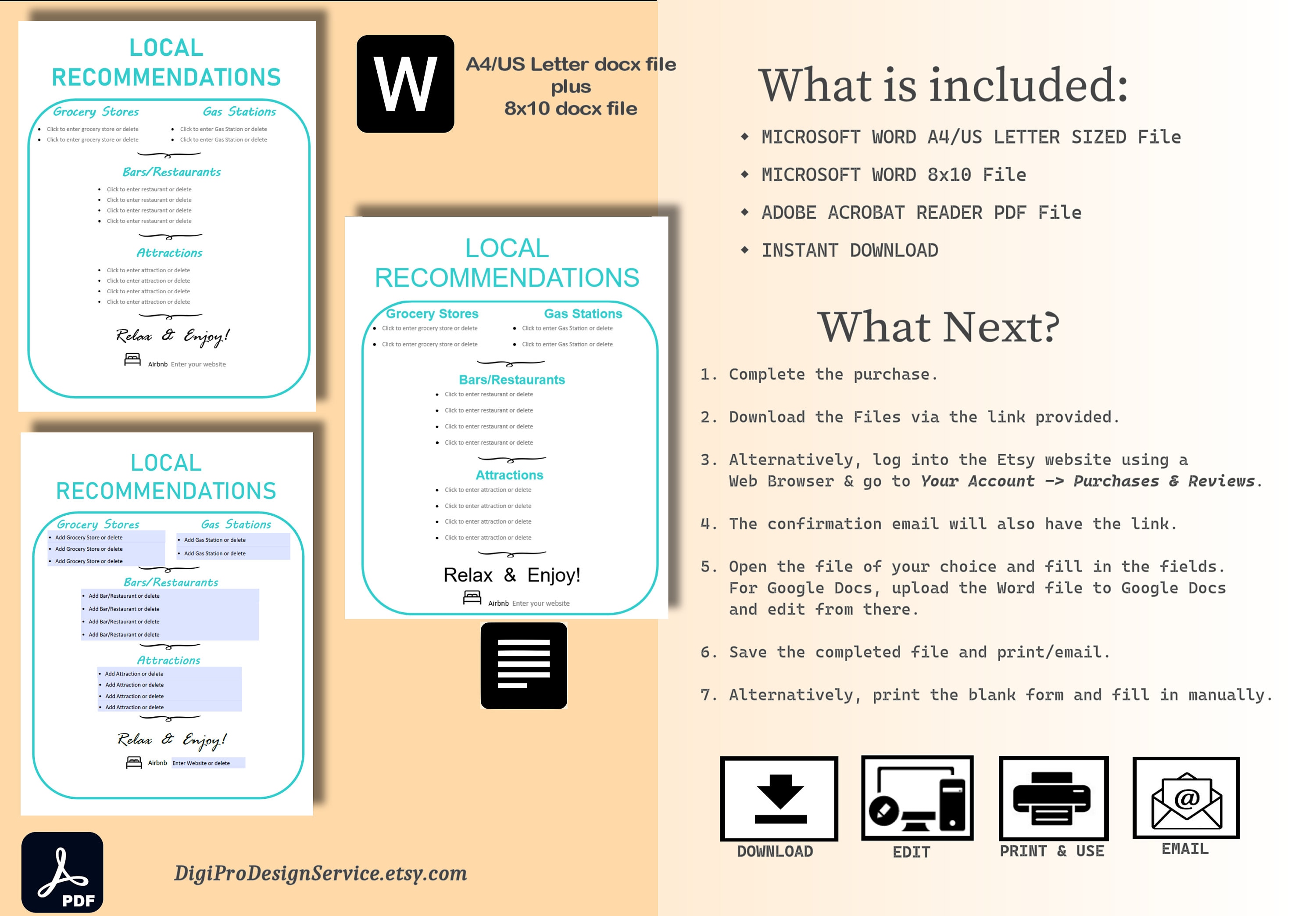 Airbnb Recommendation Sign Let Guests Know of Local Grocery Stores ...