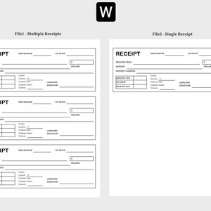 Editable Rent Receipt Template: Fillable PDF & Word (printable) - Etsy