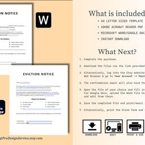 Editable Eviction Notice Template (PDF & Word) - Etsy