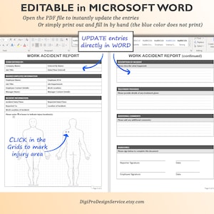 Editable Work Accident Report Form (PDF, Word) - Etsy