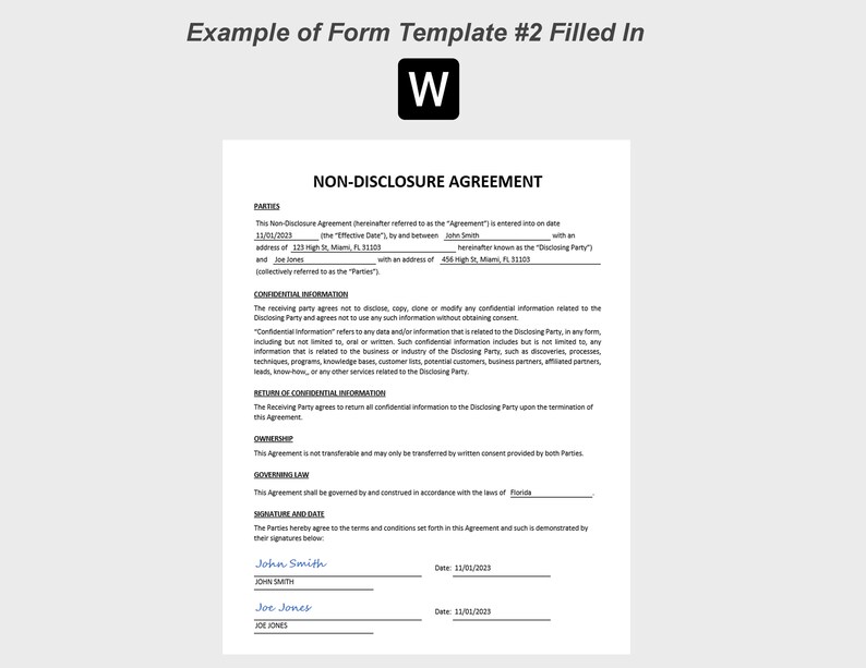 Non-disclosure Form. Editable & Printable Non Disclosure Template ...