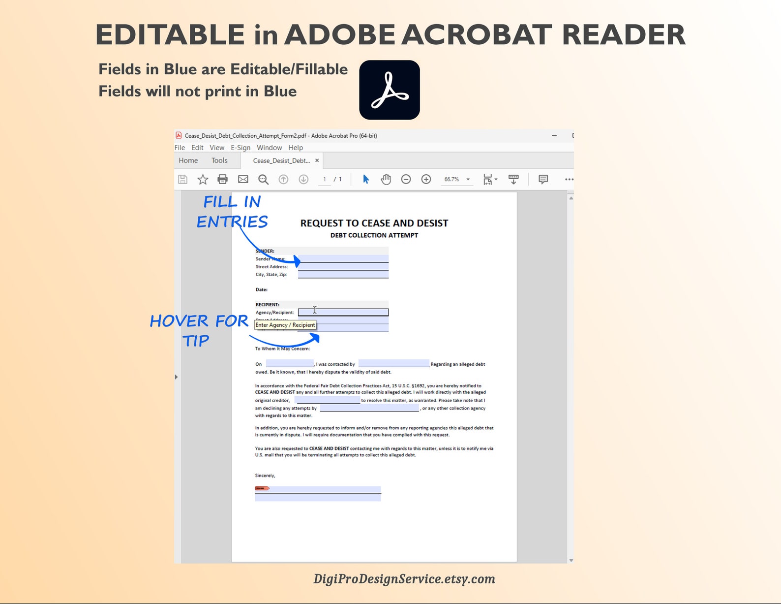Defamation Cease and Desist Form: Editable Word & PDF Template - Etsy