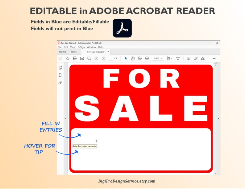 FOR SALE Sign. Printable/editable in Word and PDF Templates. - Etsy ...
