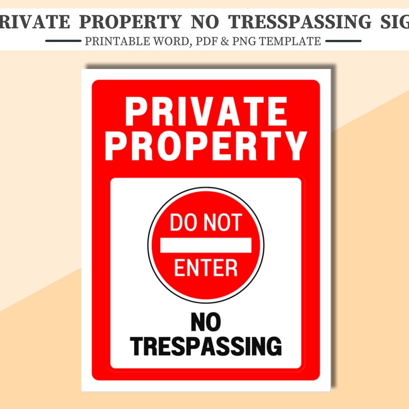 Private Property Sign - Etsy