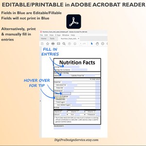Editable Nutrition Facts Label Template (4x6 Inch) (PDF, Word, Google ...