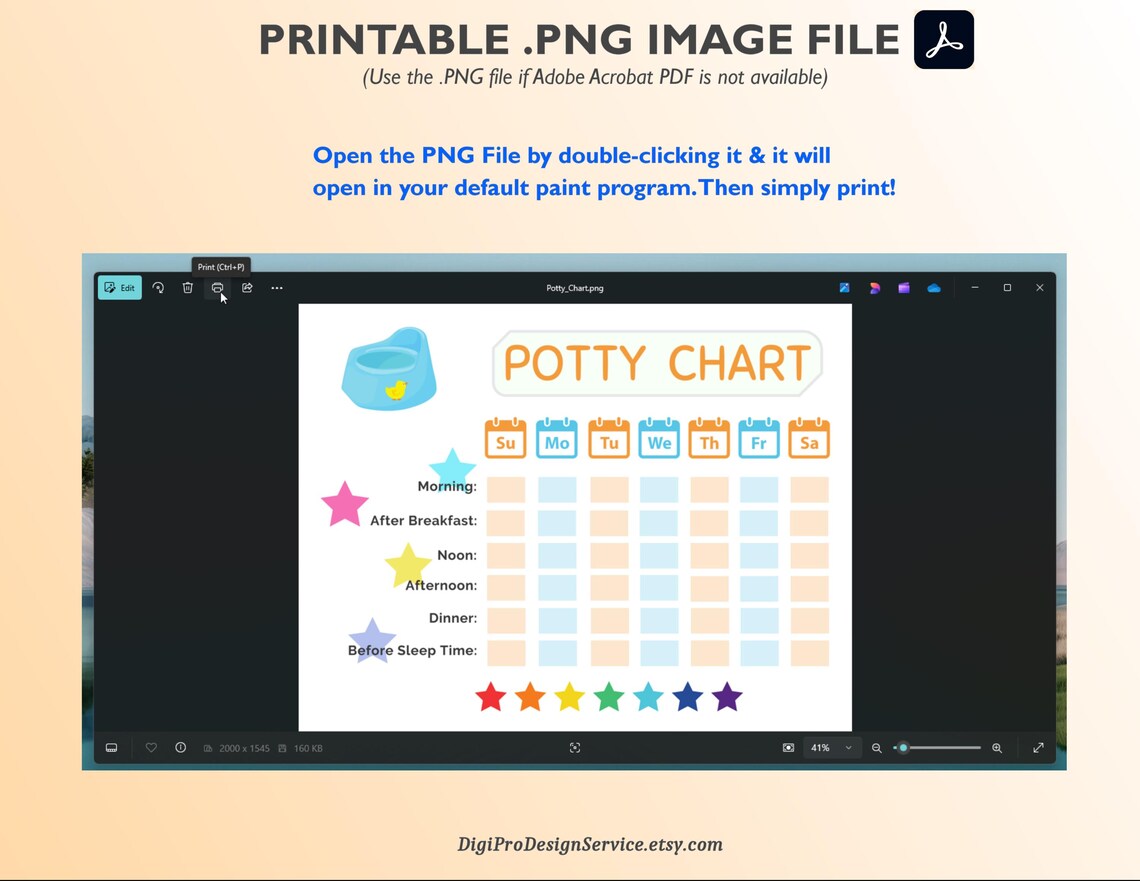 Potty Training Tracker: Printable Chart (PDF & PNG) - Etsy