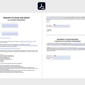 Copyright Infringement Cease and Desist Form. Fully Editable Word and ...