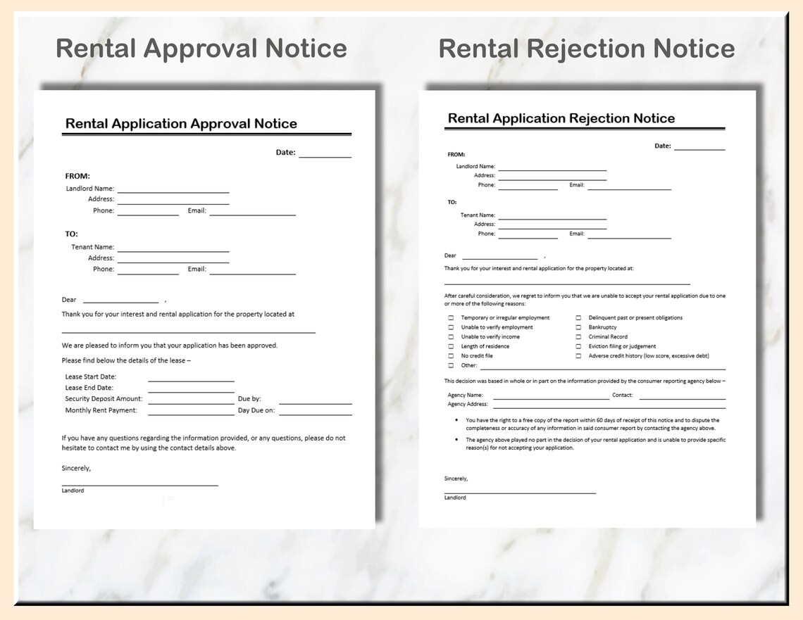 Landlord Rental Forms Bundle: Editable Lease Templates (word & PDF) - Etsy