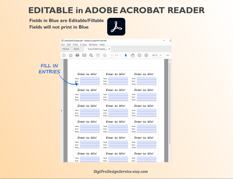 Printable Raffle Tickets: Editable Word & PDF Template - Etsy