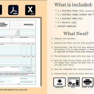 Editable Plumbing Proposal Template: Excel, Word, PDF, Google Sheets - Etsy