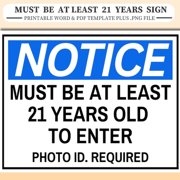 21 Sign Printable - Etsy