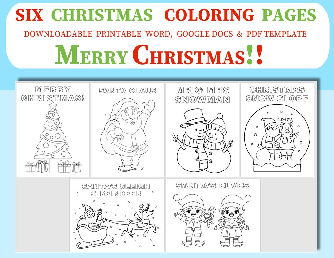 Christmas Coloring Pages: Simple Designs for Kids (PDF, Word, Google ...