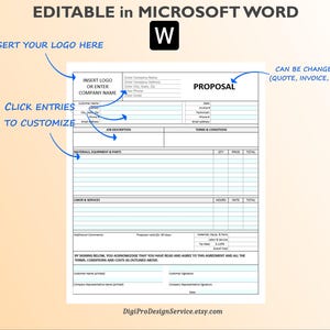 Editable HVAC Proposal Template: Excel, Word, PDF, Google Sheets - Etsy