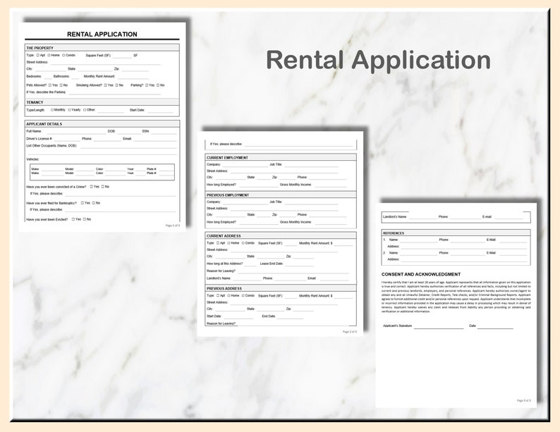 Landlord Rental Forms Bundle: Editable Lease Templates (word & PDF) - Etsy