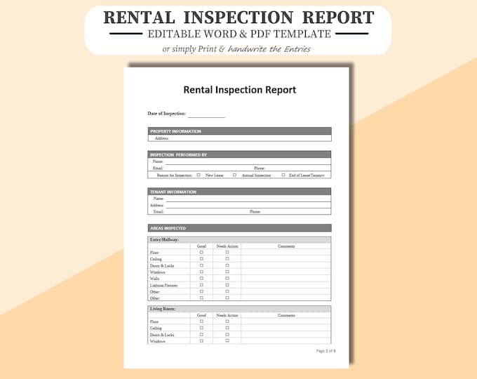 Short Term Rental Inventory Checklist Digital Download PDF Printable ...