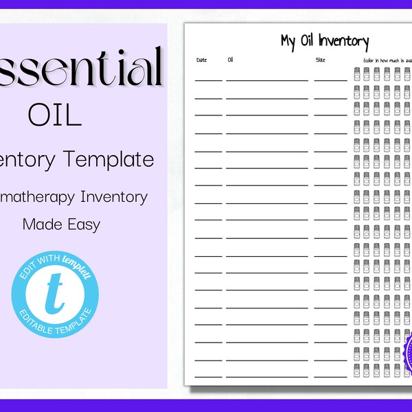 Essential Oil Checklist Template - Etsy