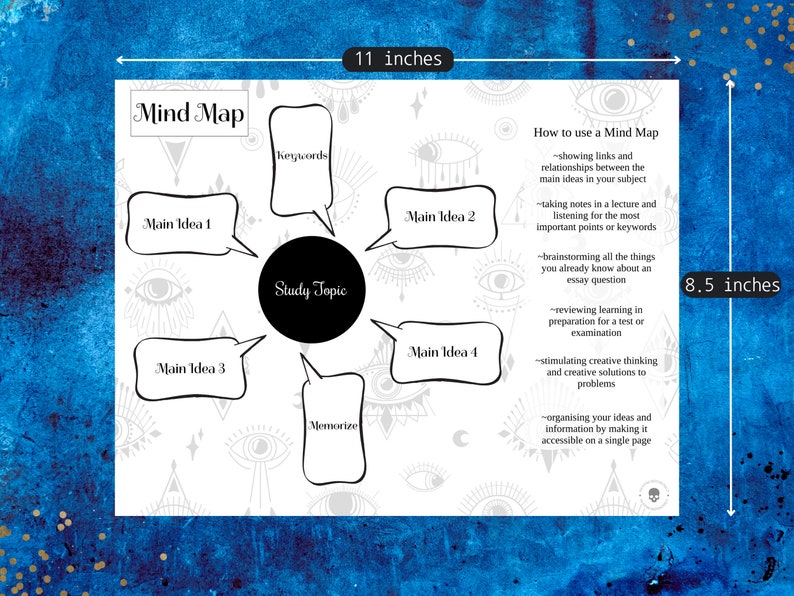 Mind Map Note Taking Template Digital Download Note Taking Template ...