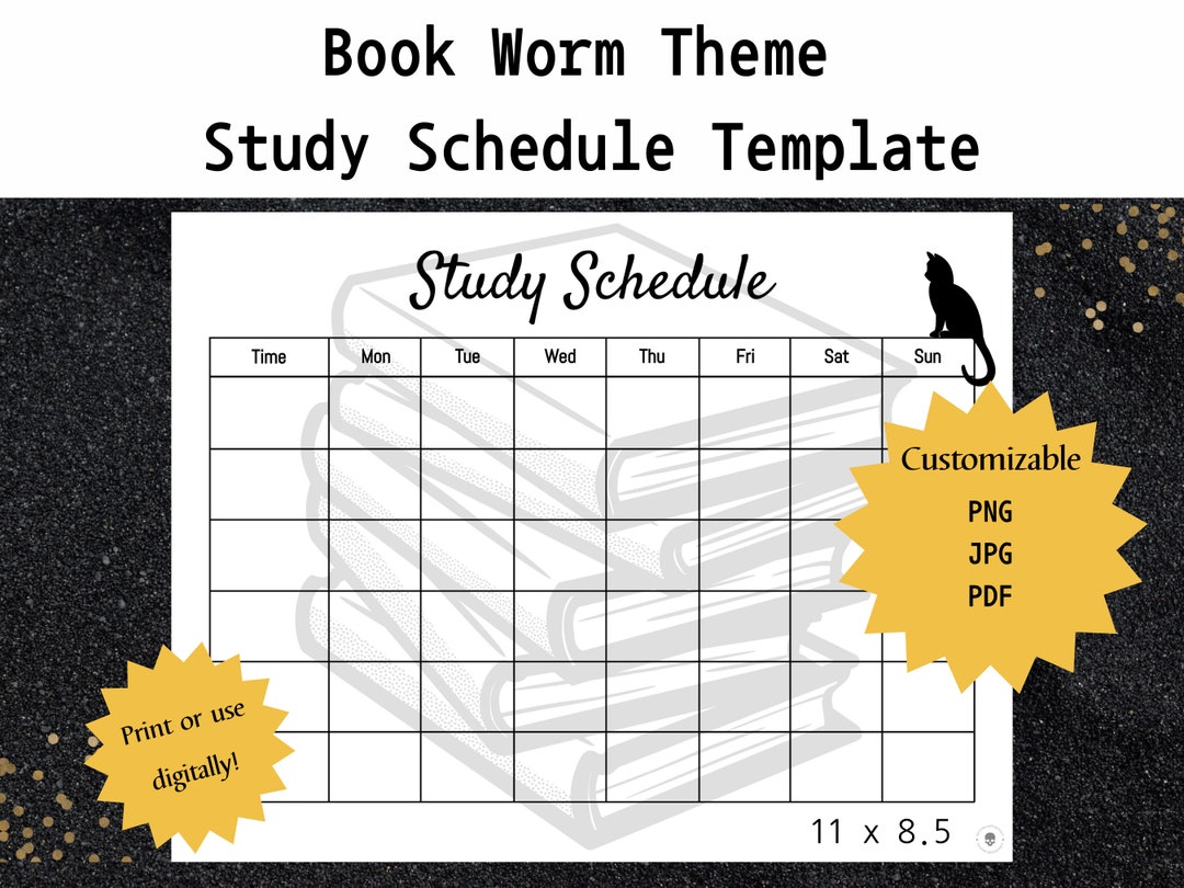 Printable Study Schedule Template Customizable Weekly Study Planner ...