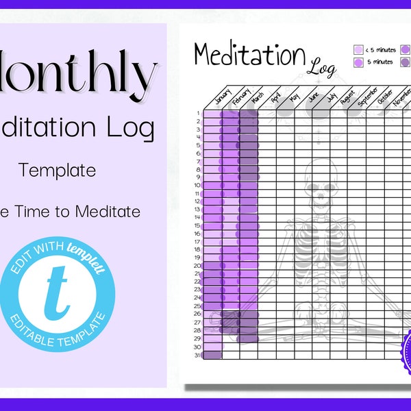 Meditation Tracker Printable - Etsy