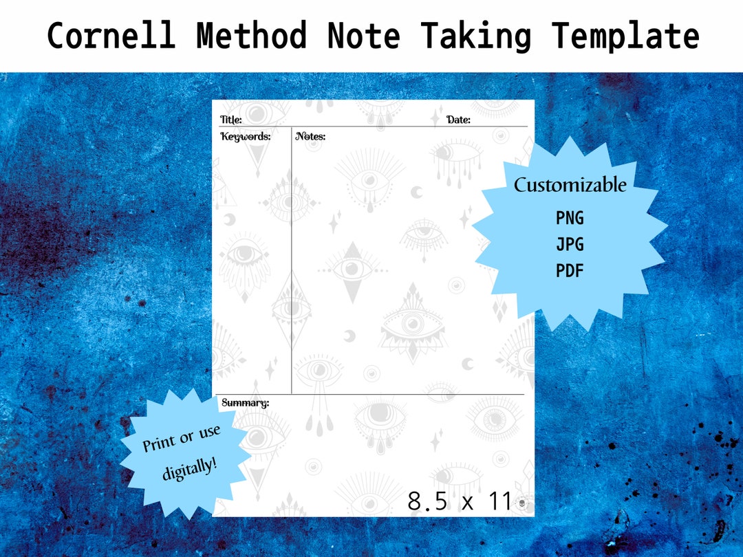 Outline Method Note Taking Template Digital Download Note - Etsy