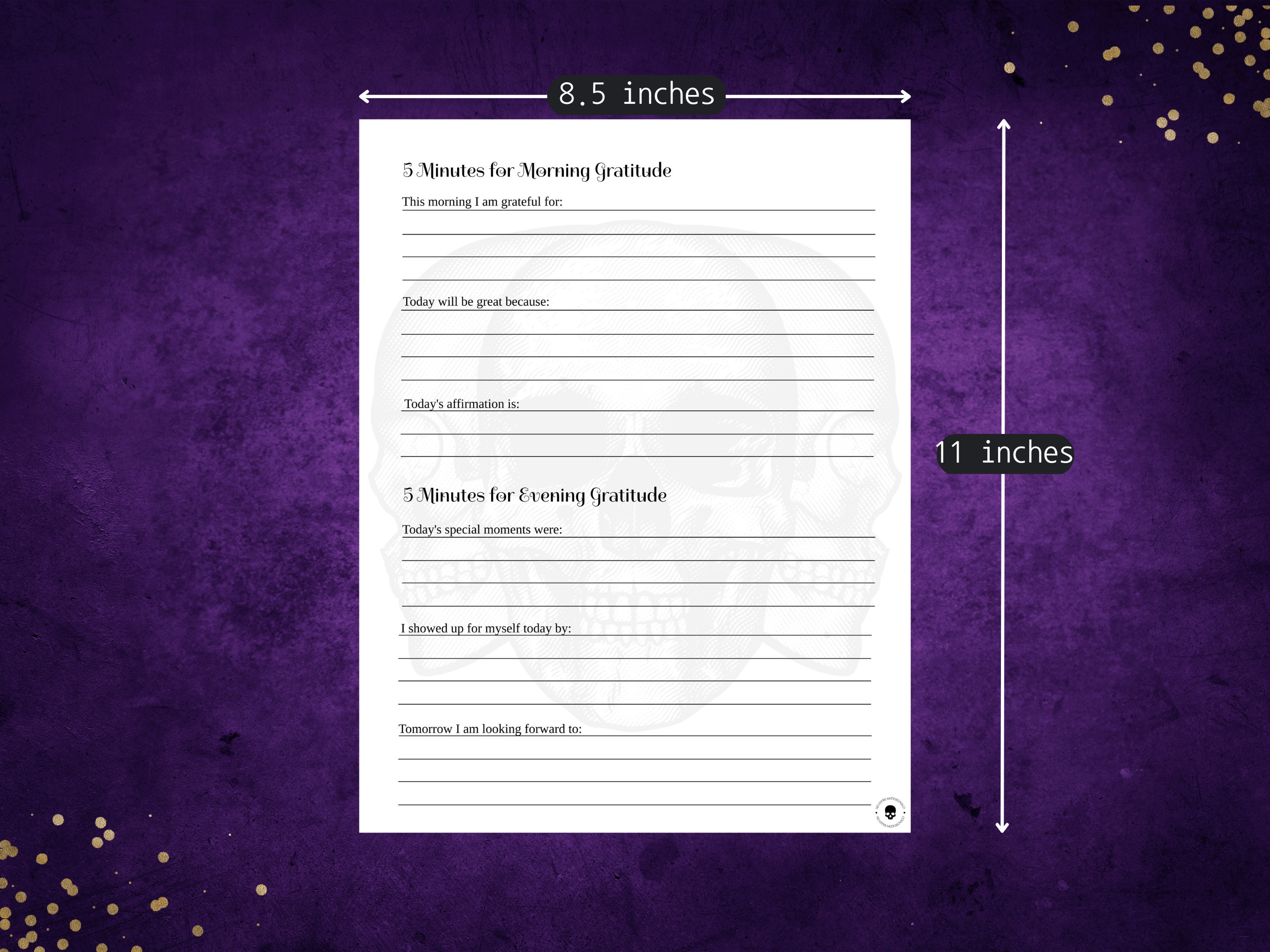 Gratitude Template Instant Download Daily Gratitude Template - Etsy UK