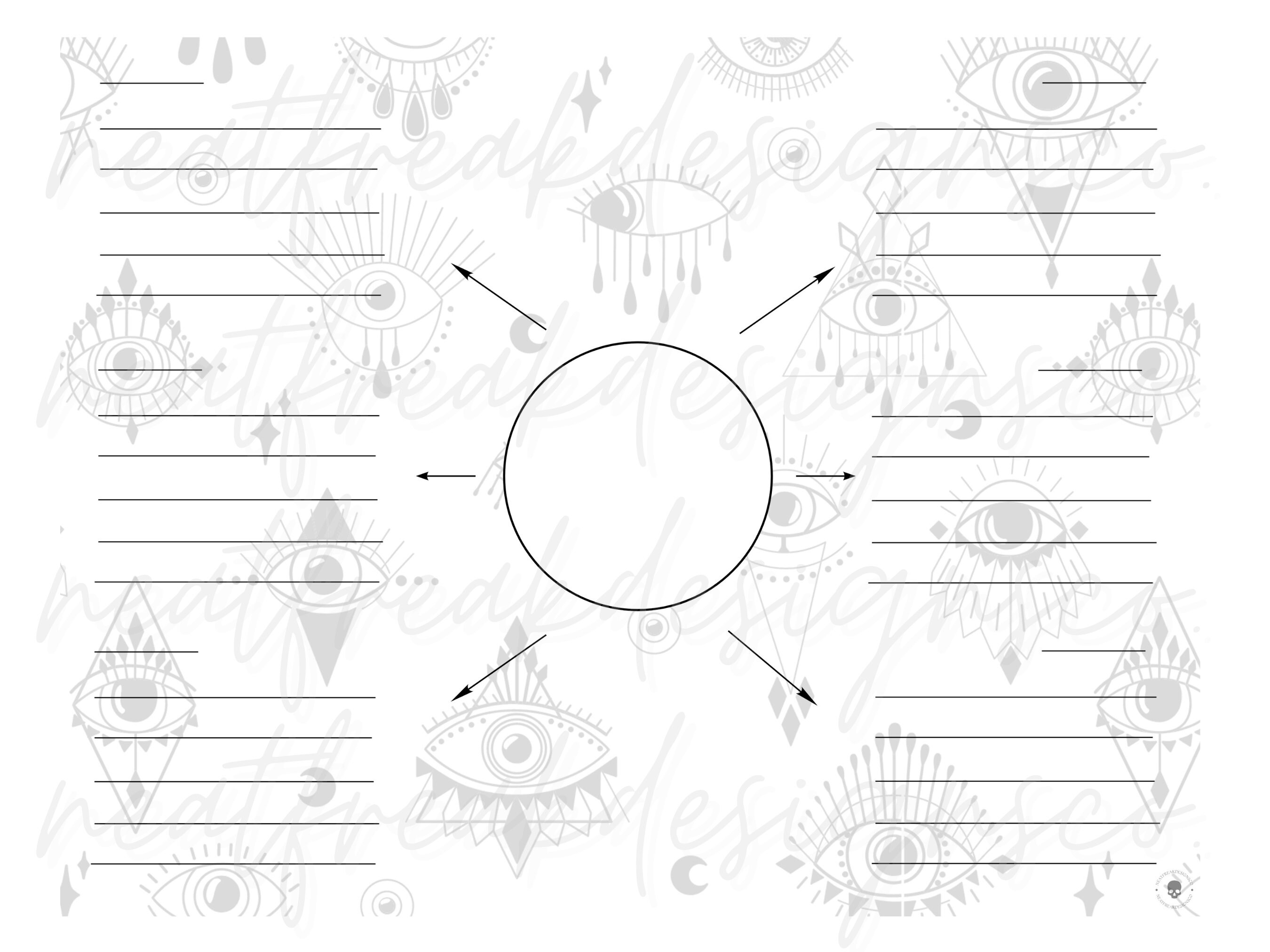 Mind Map Note Taking Template Digital Download Note Taking Template ...