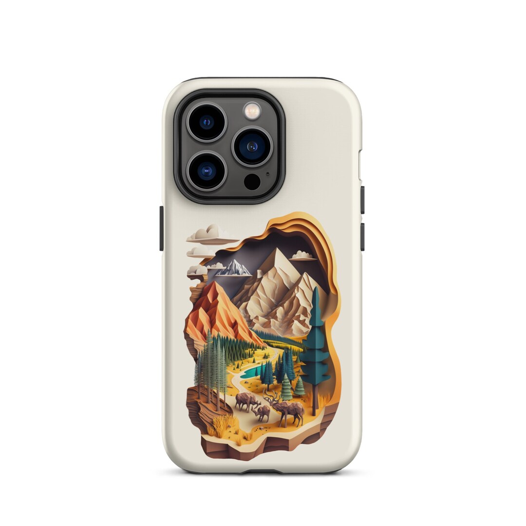 3d Yellowstone National Park Illustration Art Tough Case for iPhone 11 ...