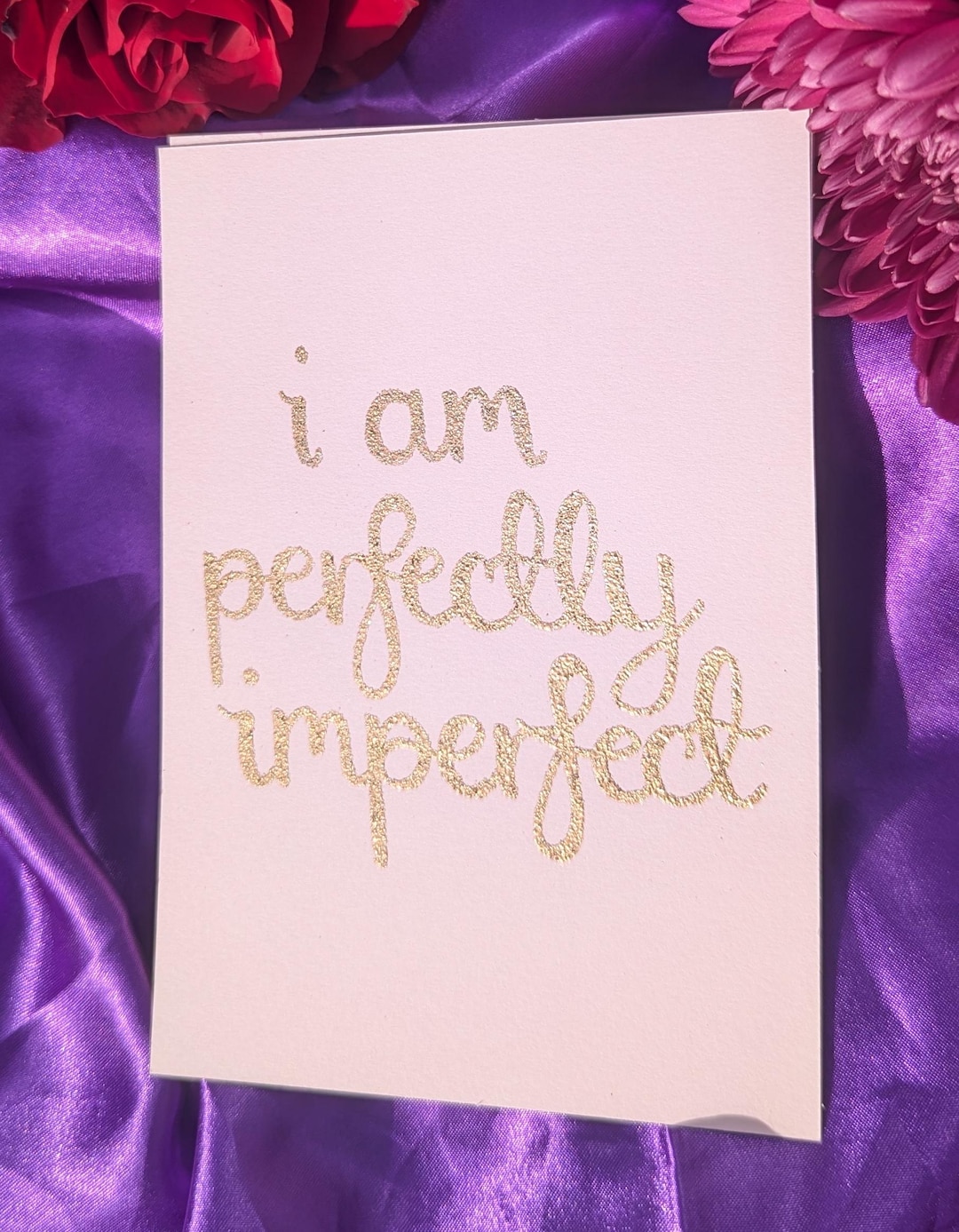 I Am Perfectly Imperfect, Handmade Healing Affirmation Card, Spiritual ...