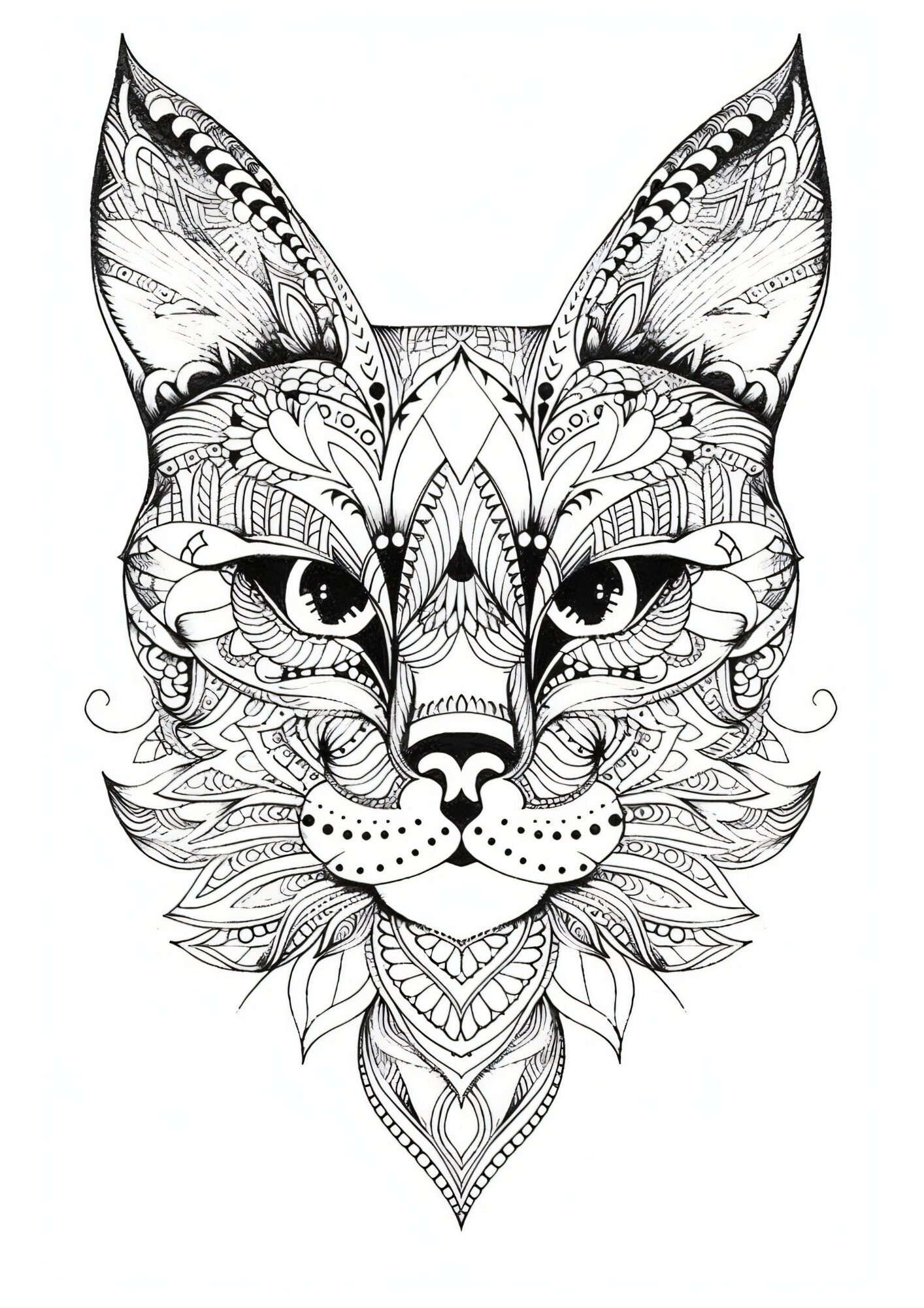 Adult Colouring Book Mandala Cats 50 Digital Coloring Pages (printable ...