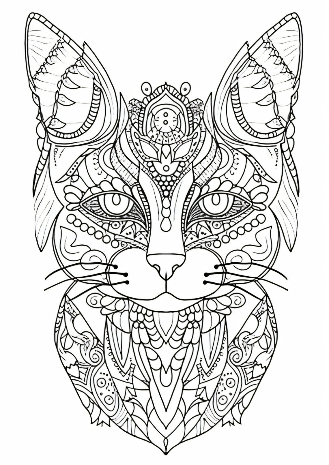 Adult Colouring Book Mandala Cats 50 Digital Coloring Pages - Etsy