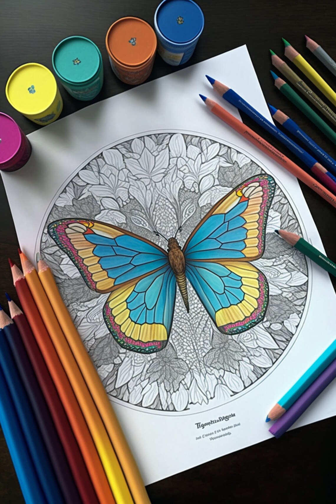 Adult Colouring Book Mandala Butterflies 50 Digital Coloring Pages ...