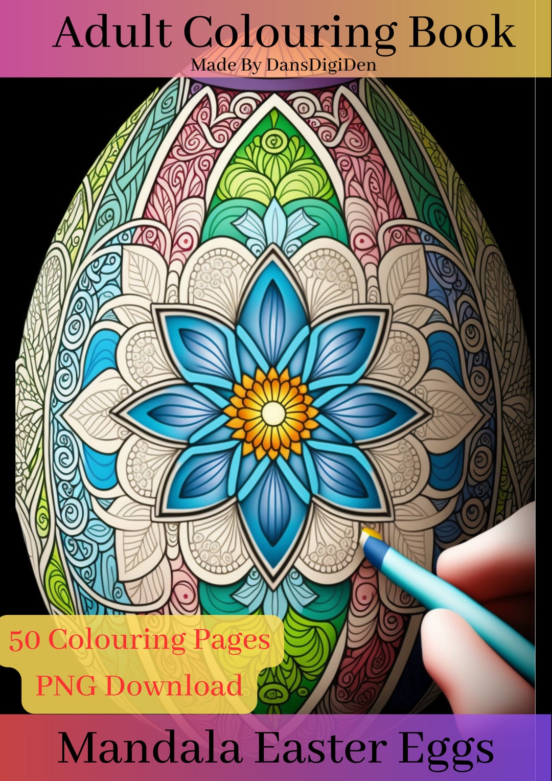 Mandala Easter Egg Coloring Book, 50 Pages (PNG Download) - Etsy