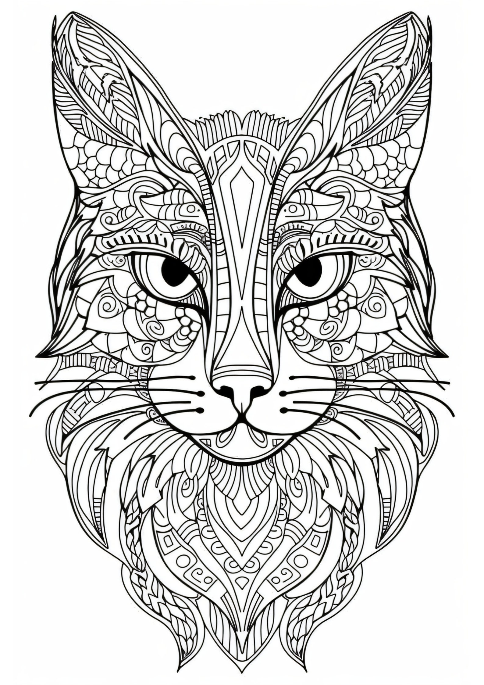 Adult Colouring Book Mandala Cats 50 Digital Coloring Pages - Etsy