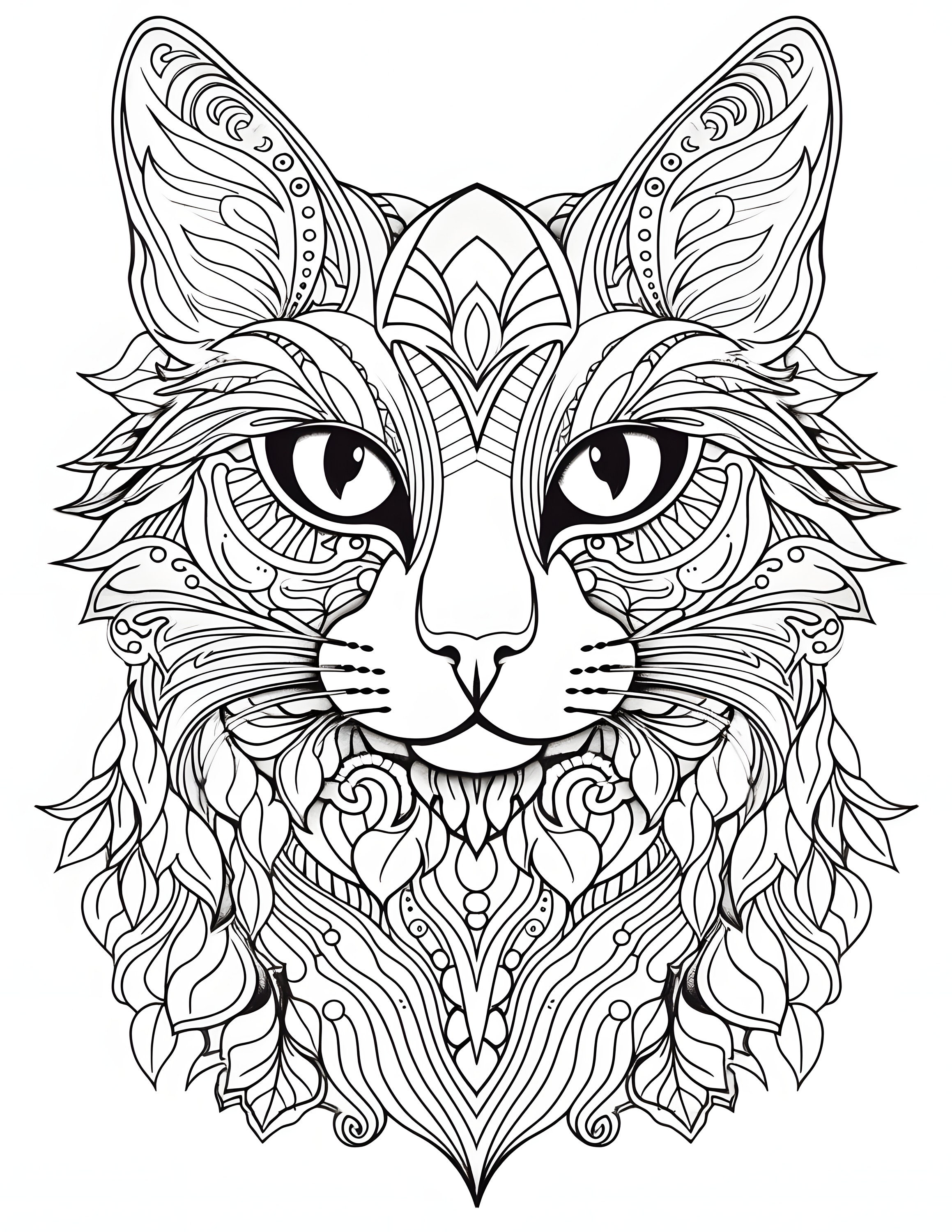Adult Colouring Book Mandala Cats Vol 2 50 Digital Coloring Pages ...